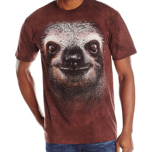 The Mountain | Tops | The Mountain Sloth Face Lazy Hanging Slow Cotton ...